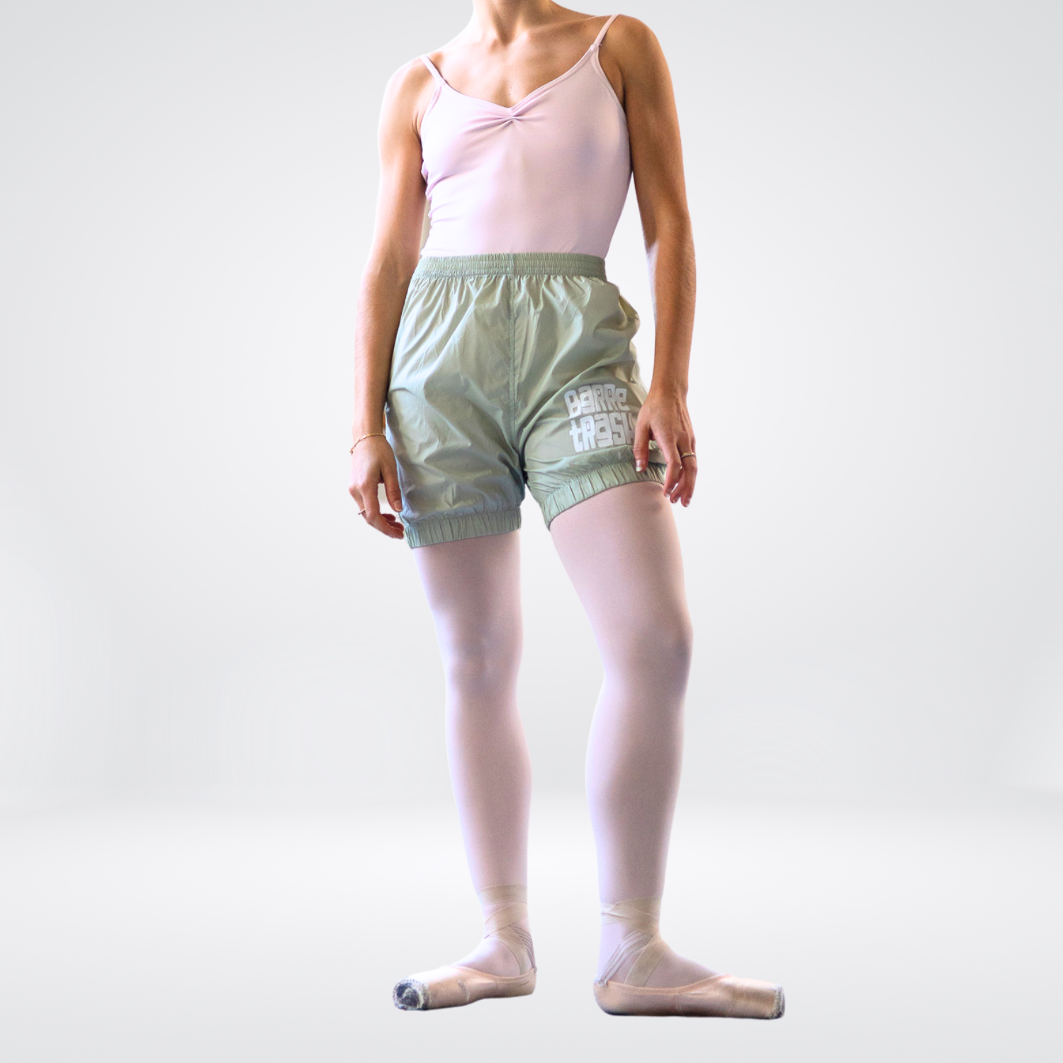 Trash Bag Shorts - Ballet Ripstop - Trashbag Shorts Dance Warmups – Barre Trash